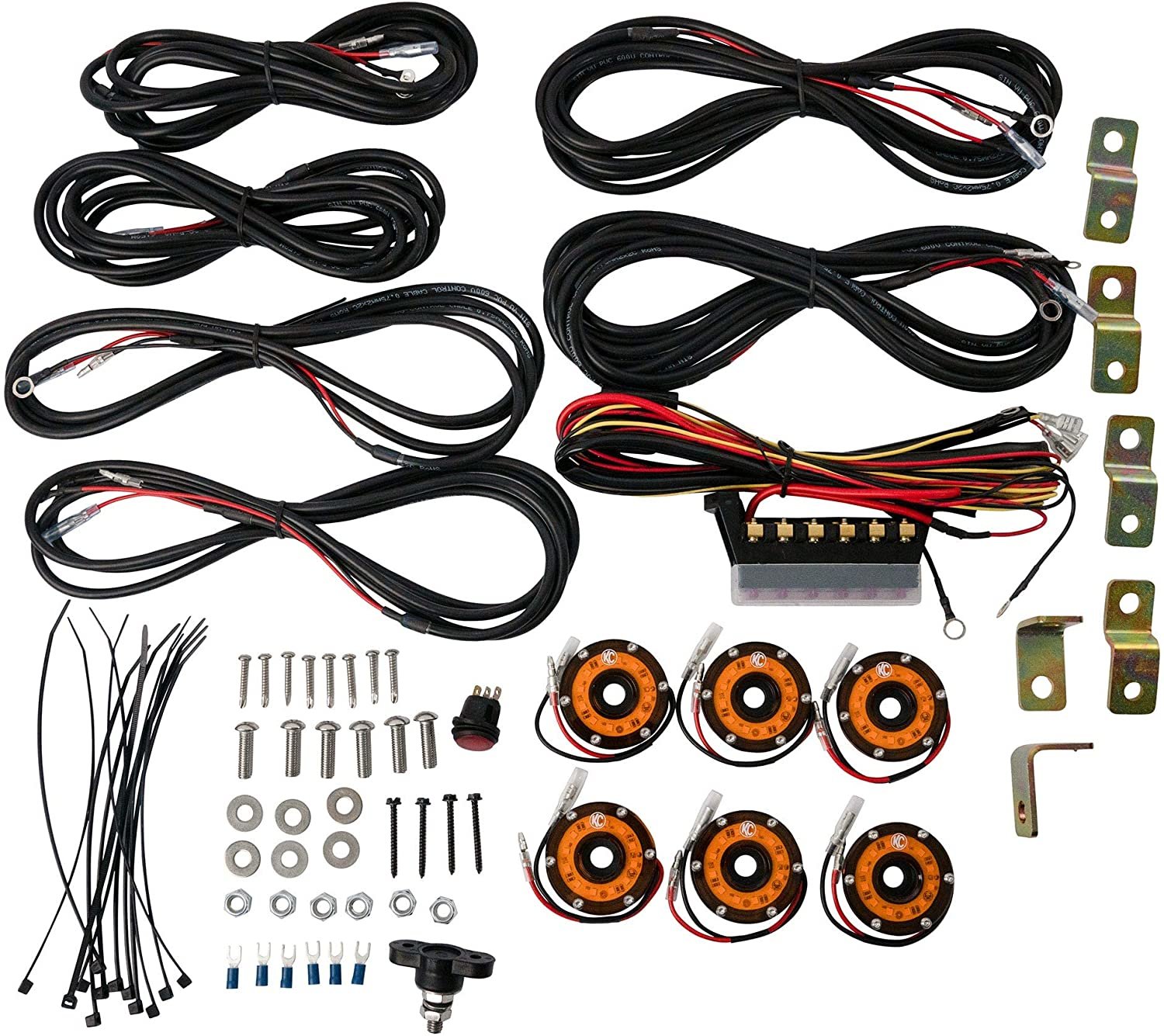 KC HiLiTES Cyclone LED 6 Light Universal Rock Light Kit | Quadratec