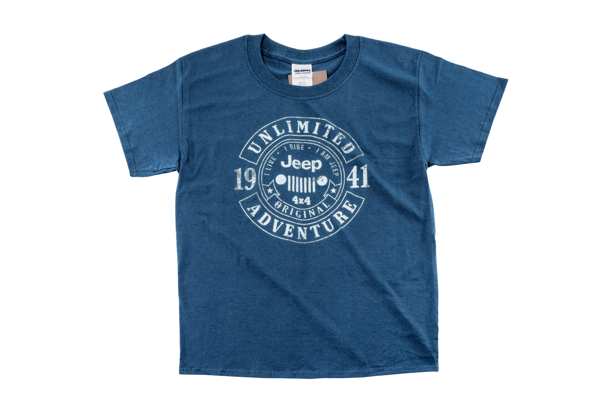 Jeep Clothing Jeep Banner Circle Tee Shirt in Blue Dusk | Quadratec