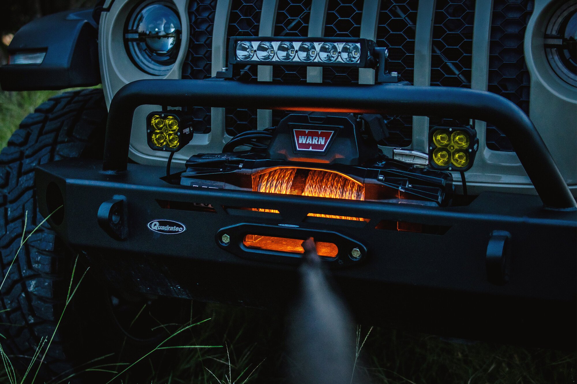 Quadratec RES-Q Premium Winch Fairlead LED Light Bracket | Quadratec