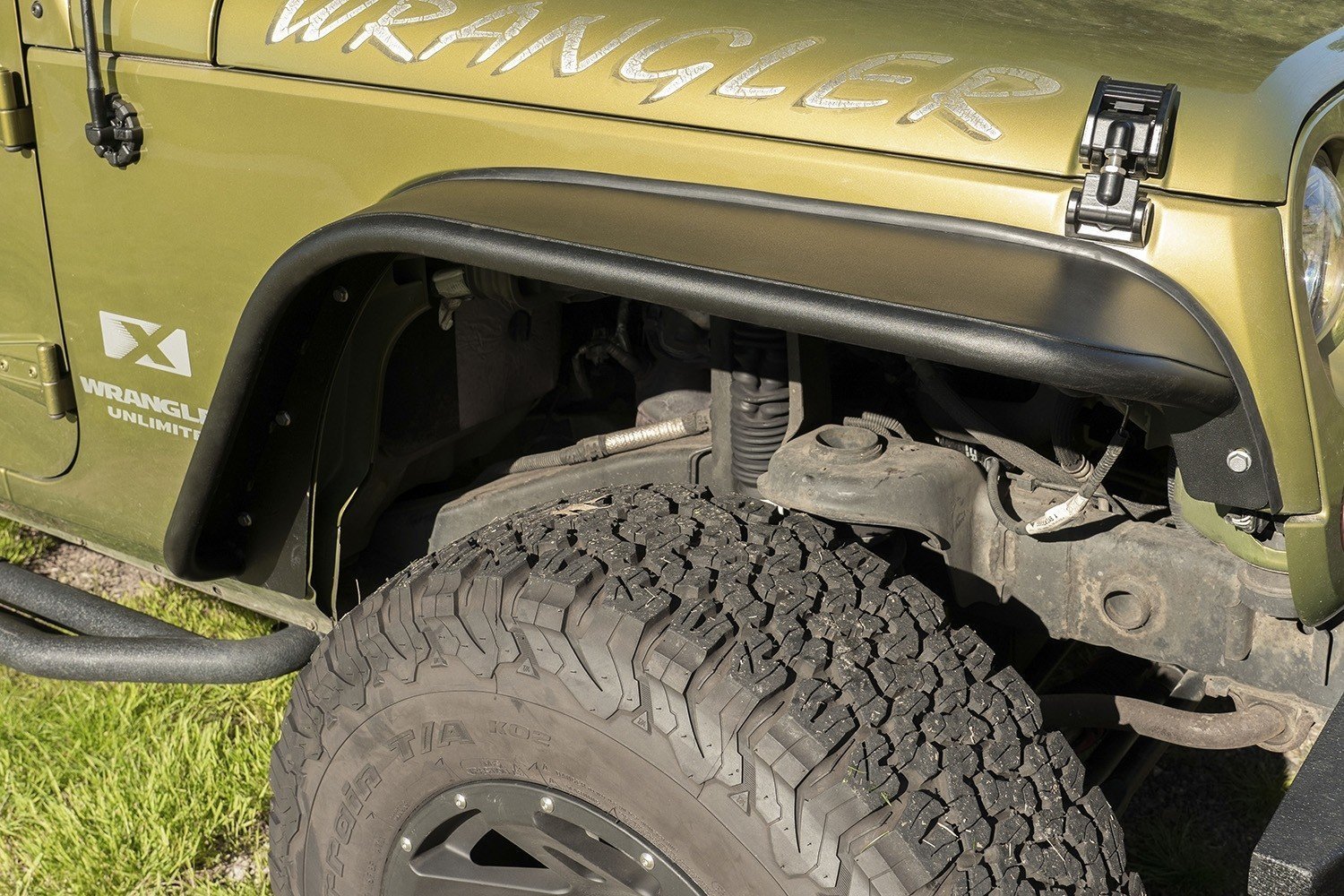 Rugged Ridge Front & Rear Steel Tube Fender Flares with Front Aluminum ...