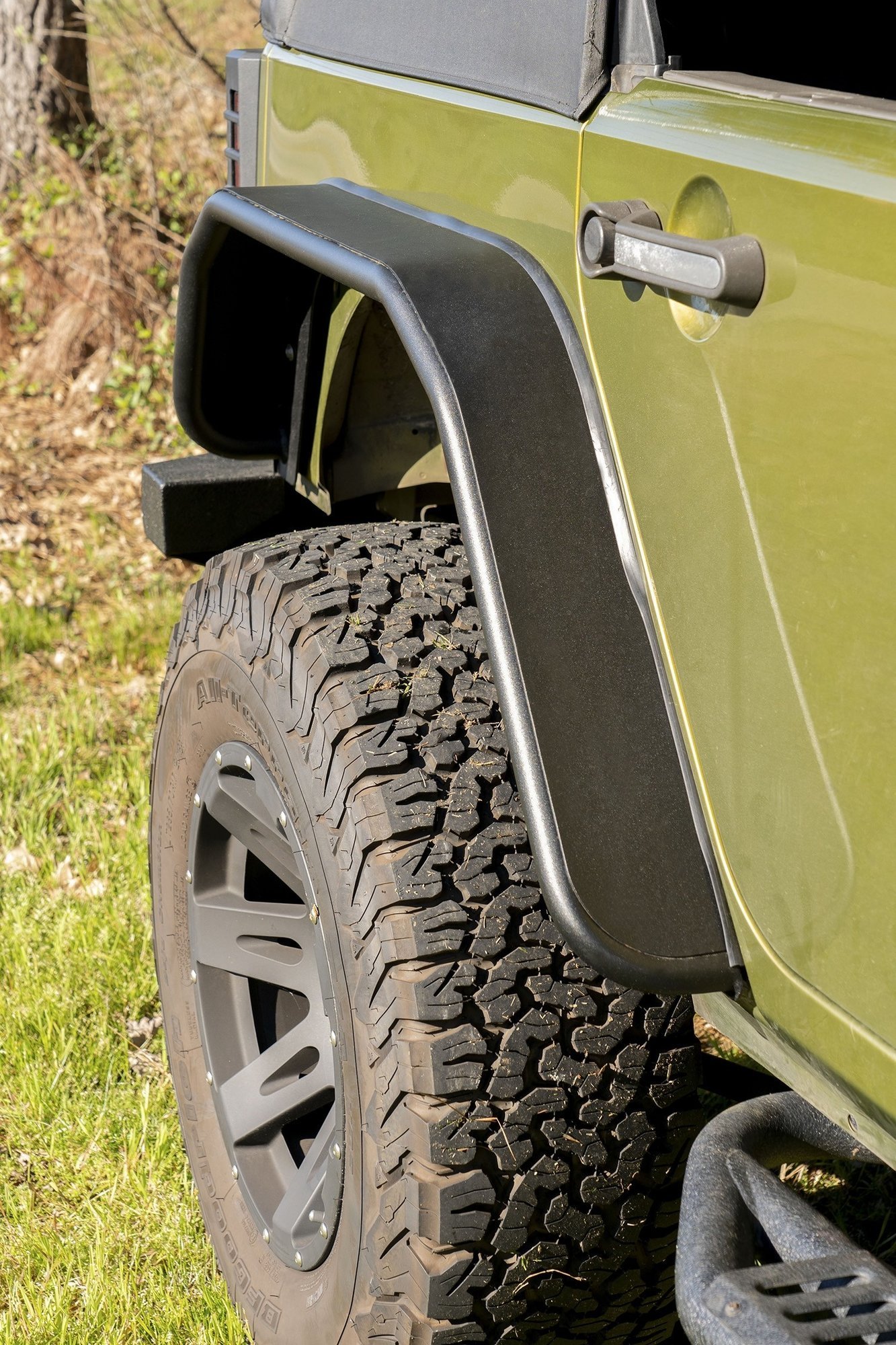 Rugged Ridge Front & Rear Steel Tube Fender Flares with Front Aluminum ...