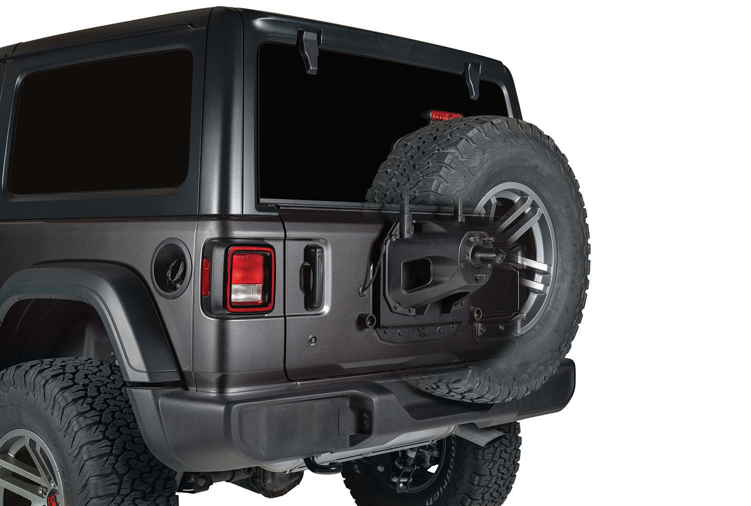 Rugged Ridge Spare Tire Relocation Bracket with 3rd Brake Light LED ...
