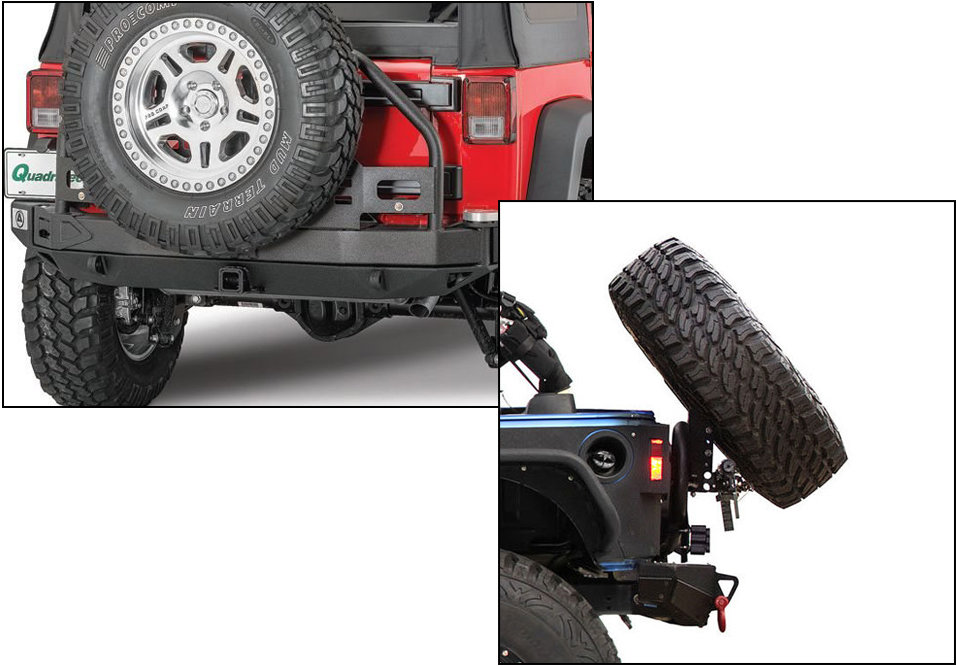 Smittybilt XRC Rear Atlas Bumper and Tire Carrier with Slant Tire ...